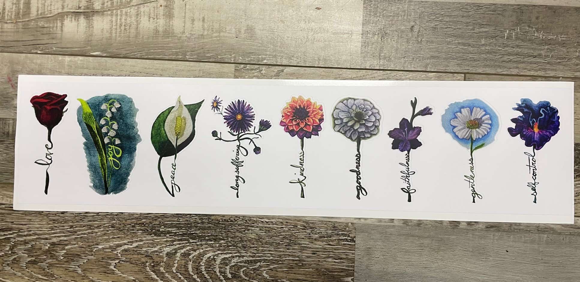 Flowers Of The Spirit Premium Vinyl Decals: 9 Beautiful, Meaningful ...